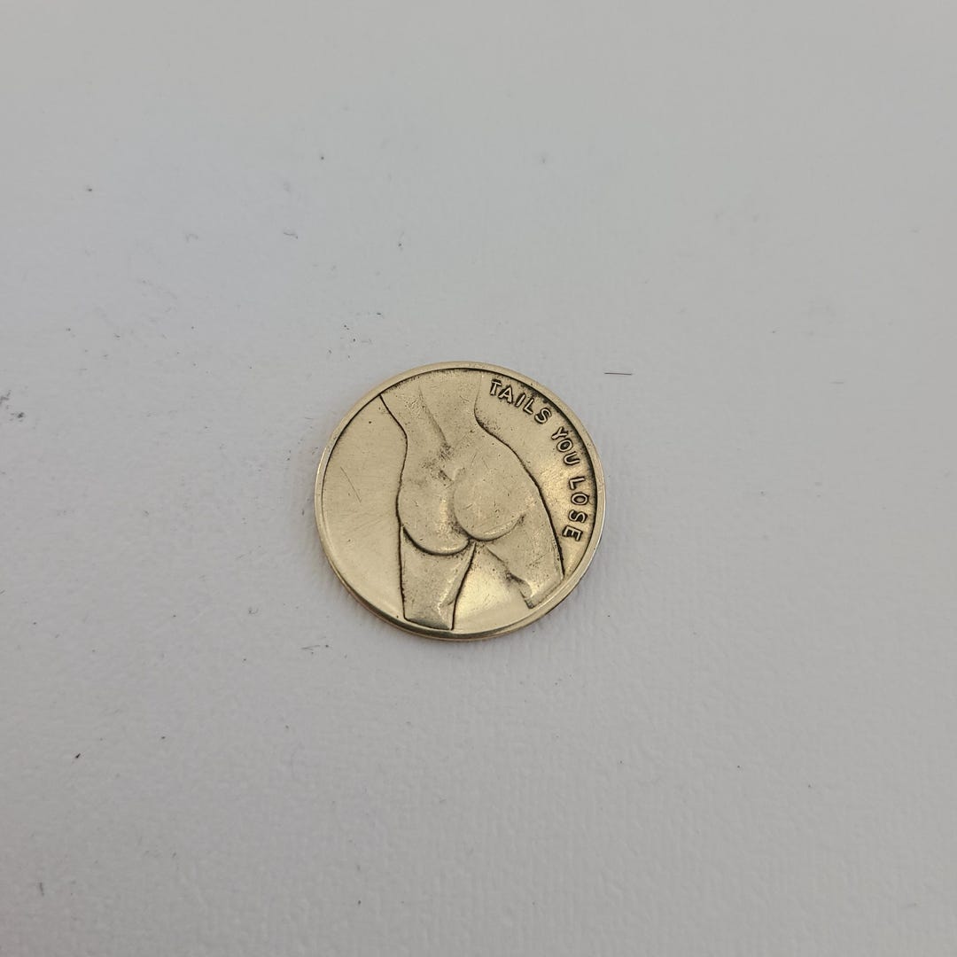 Vintage Novelty Coin, Polished Brass Heads I Win, Tails You Lose. 1960 ...