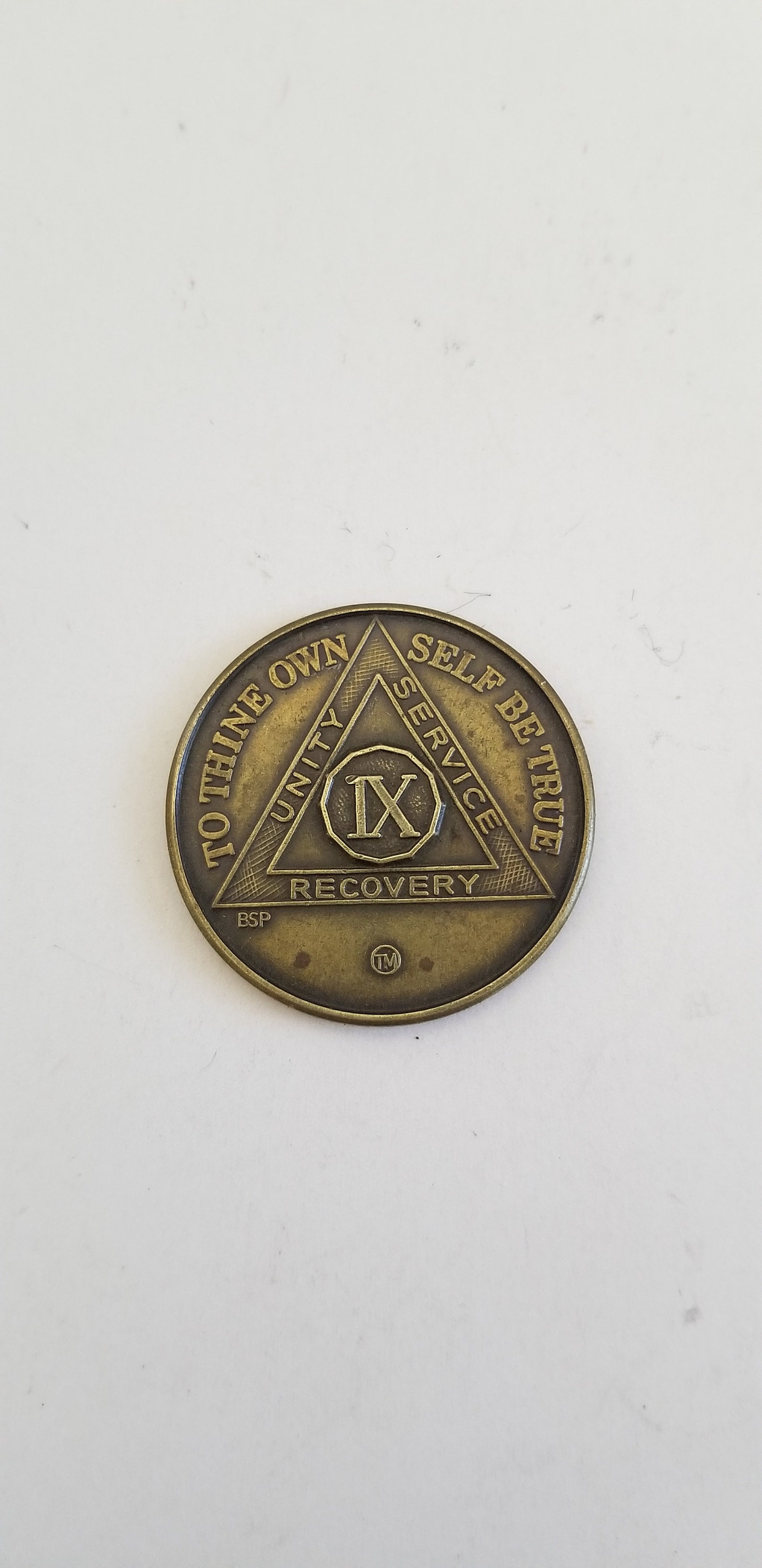 Vintage AA Sobriety Coin: 9 Year Serenity Prayer Medallion - Etsy