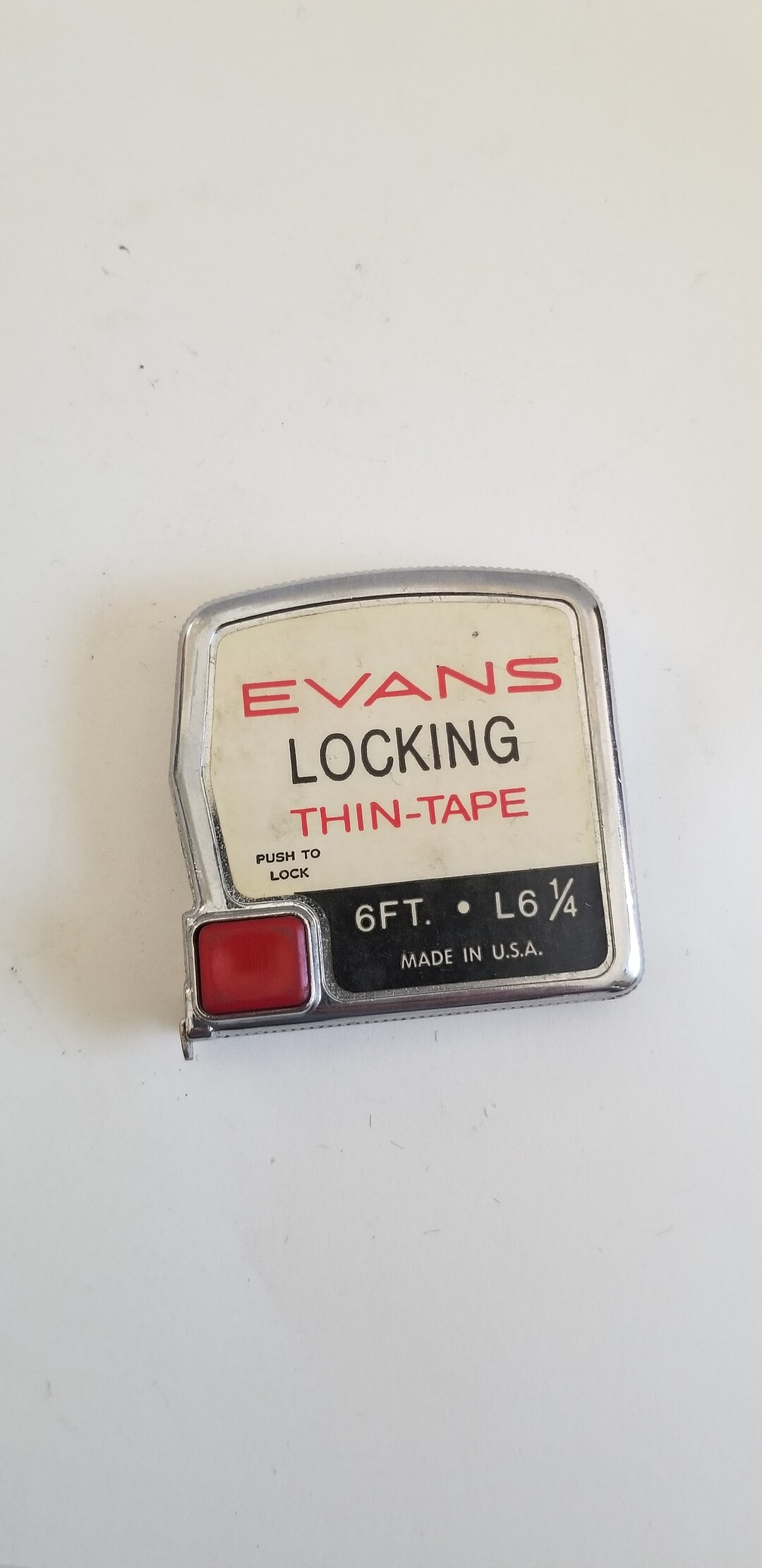 Vintage Circa 1970's Evans L6 1/4 6ft Locking Thin Tape, Push Pull ...