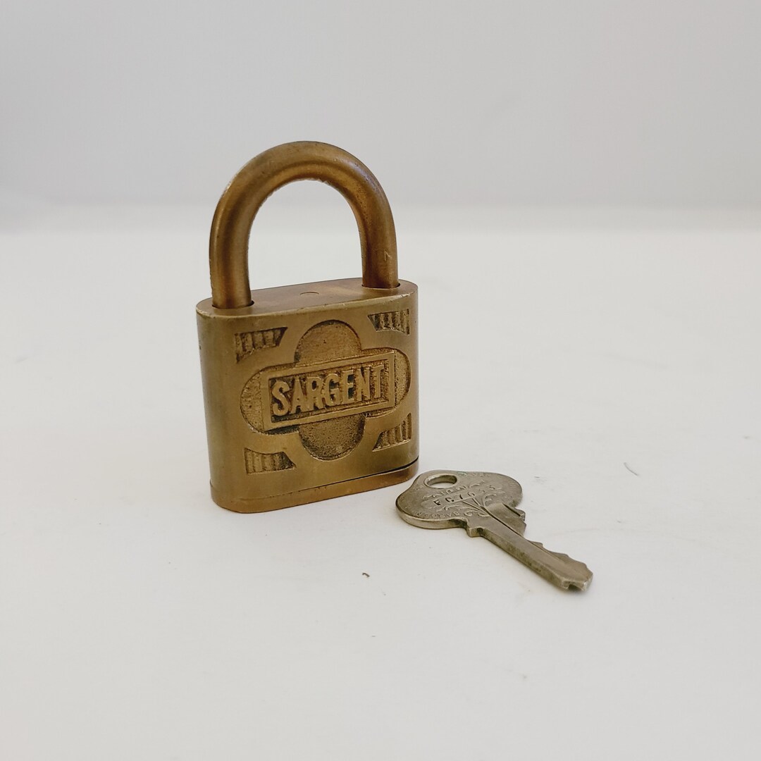 Vintage/ Antique Circa 1920's Solid Brass Sargent Padlock, With Proper ...