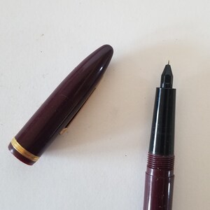 Vintage 1940's Inkograph Fountain Pen in Crimson Red With - Etsy