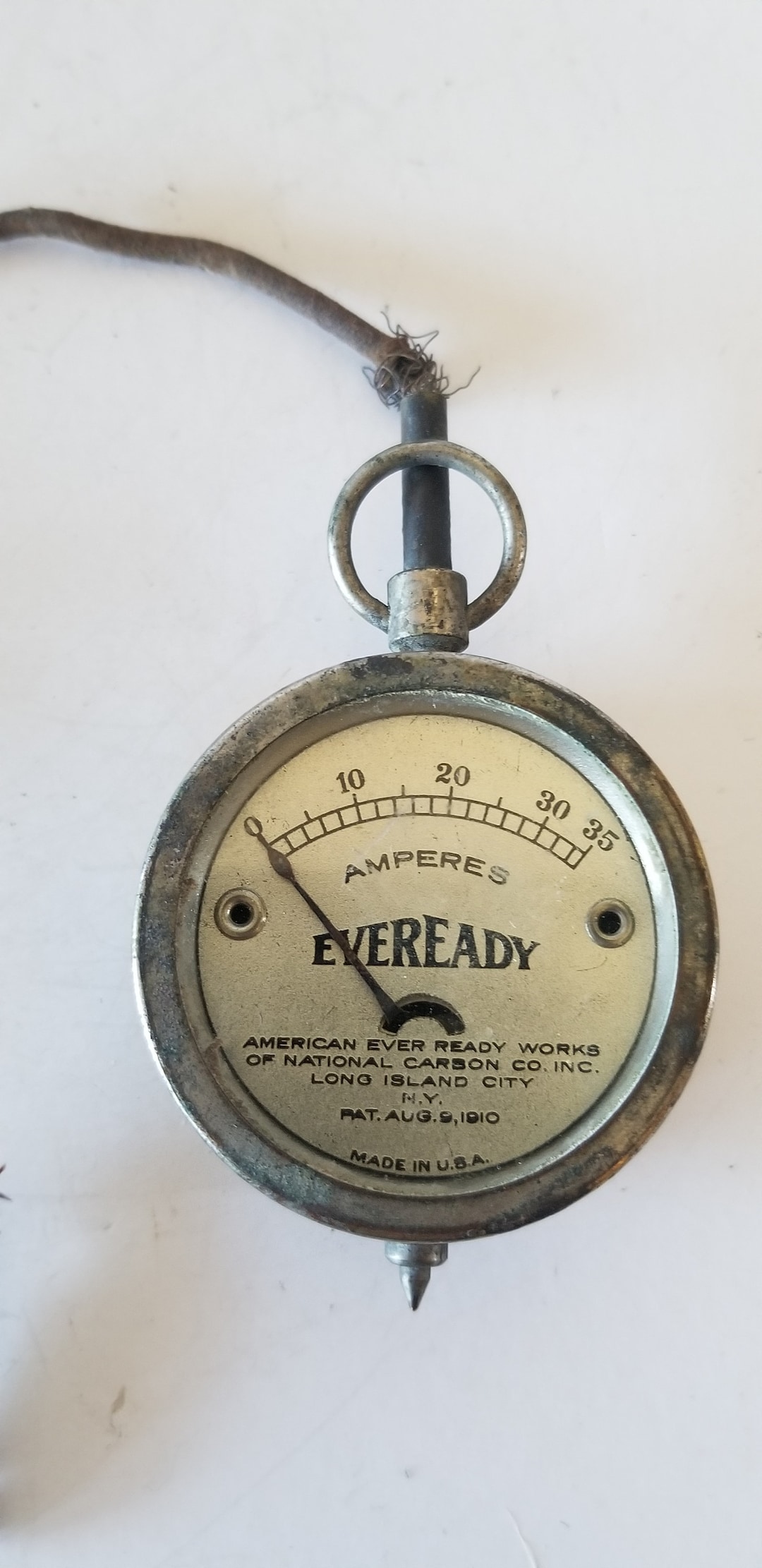 Antique Eveready Brand Battery Tester Ampmeter, Pocket Watch Style With ...