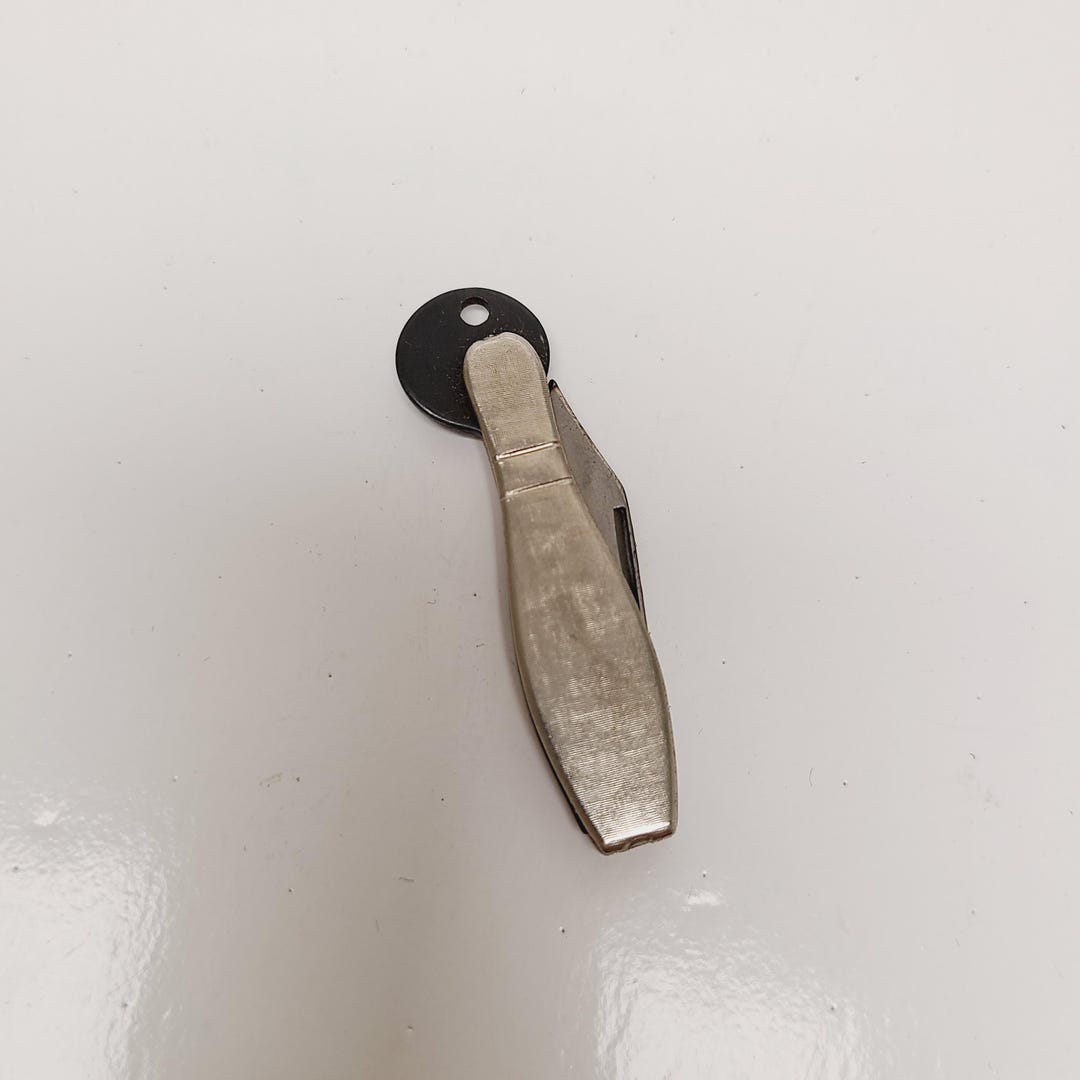 Vintage Circa Late 1950's to 1960's Keyring Knife Features Bowling Pin ...