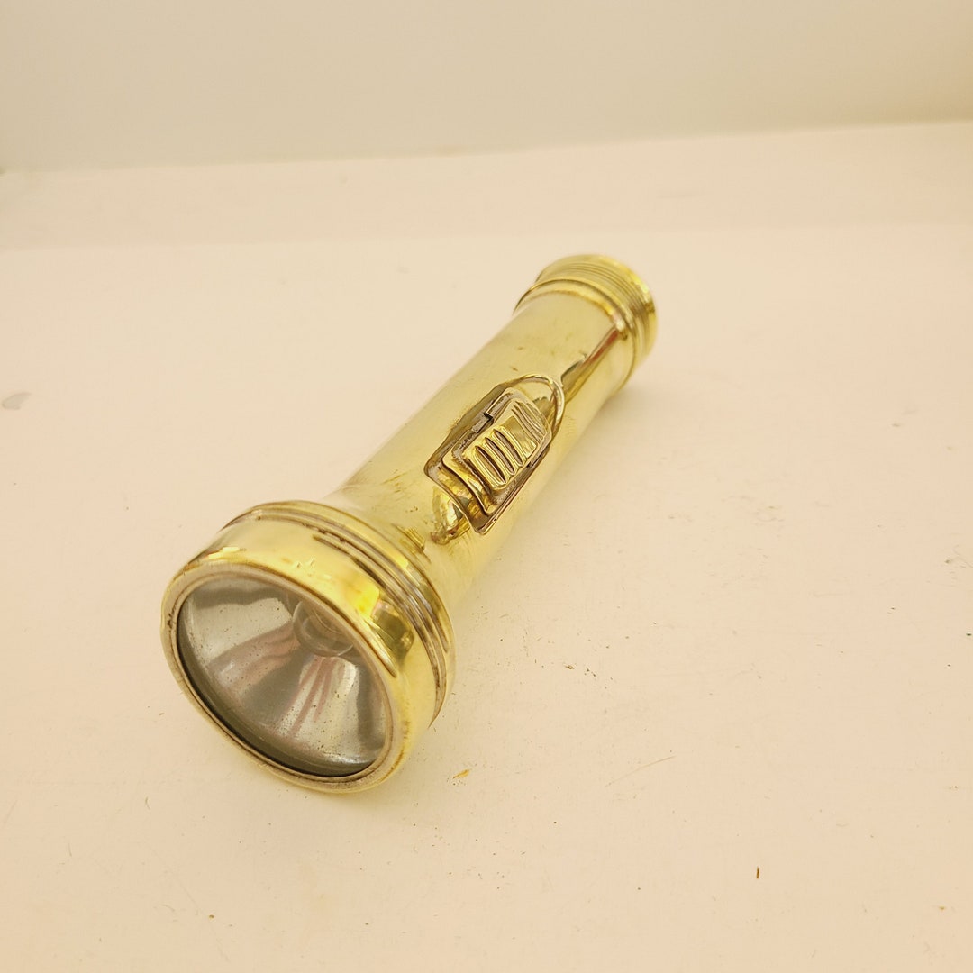 Vintage Circa 1950's Polished Brass C Cell Flashlight in Nice Condition ...