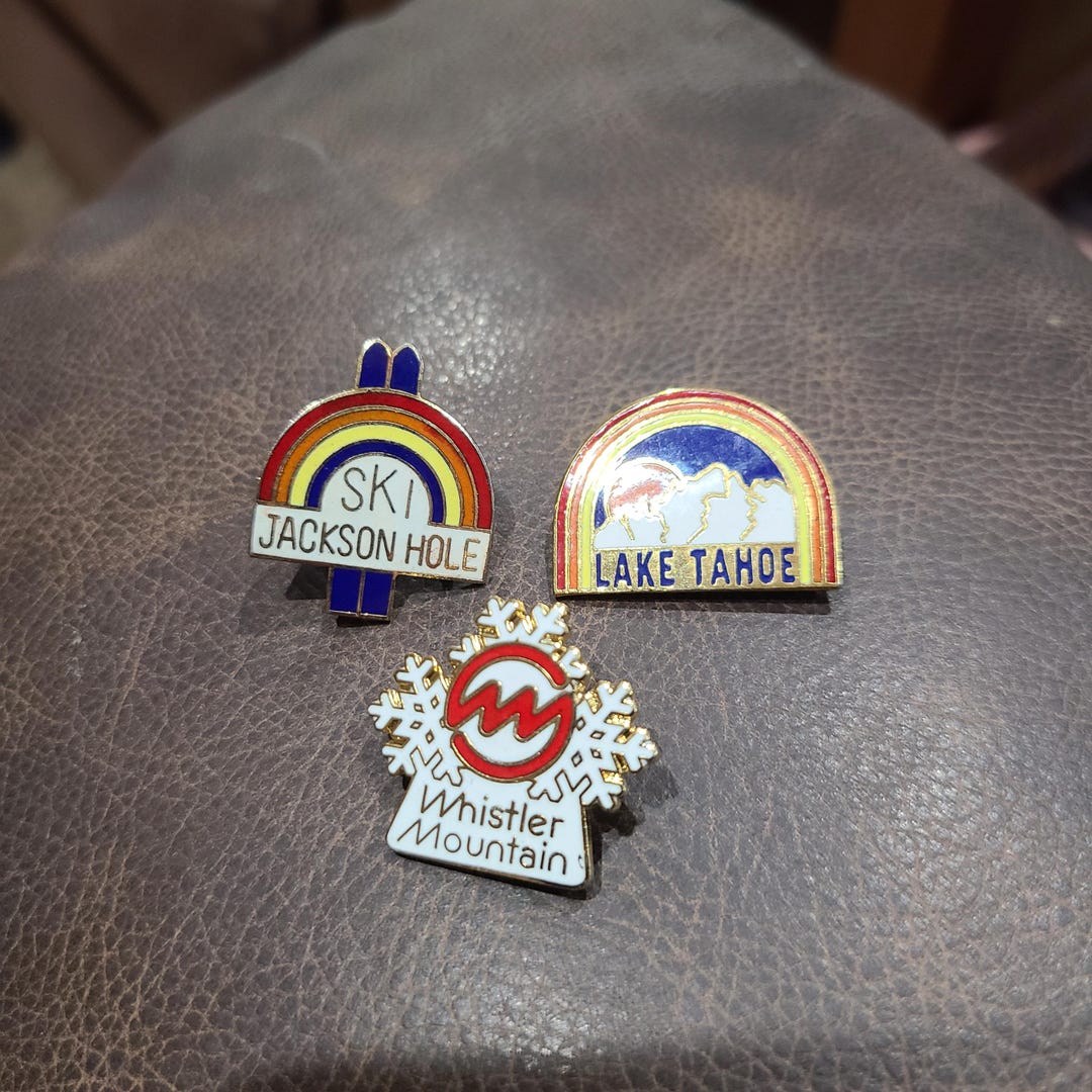 Vintage Choice of Ski Resort Pins, Price is for Each, Ski Jackson Hole ...