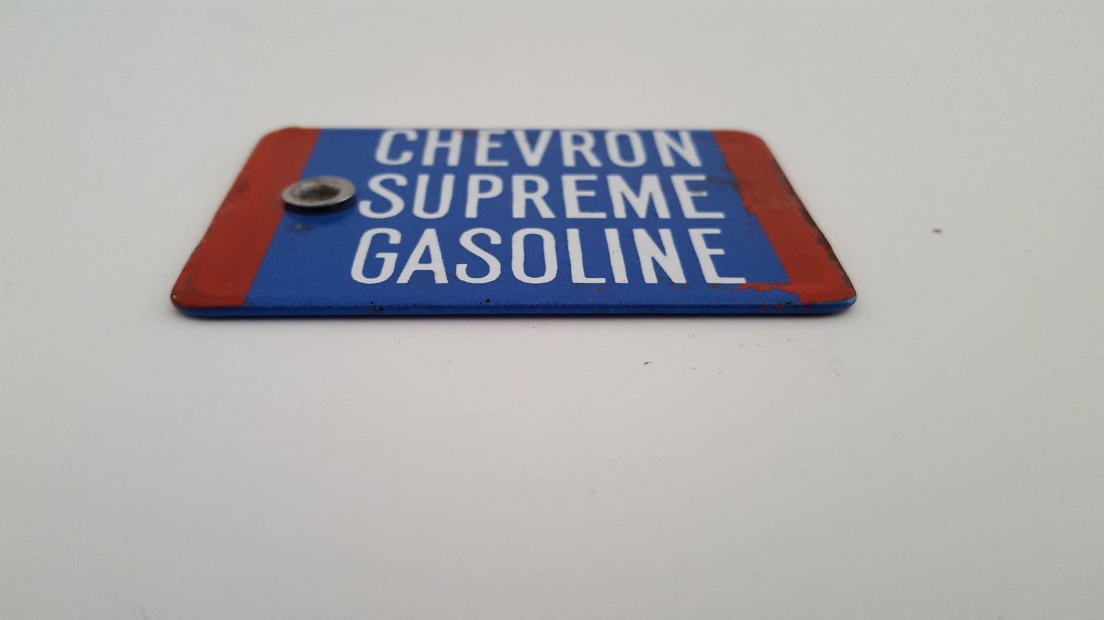 Vintage Porcelain Chevron Supreme Gasoline Tank Tag Small - Etsy