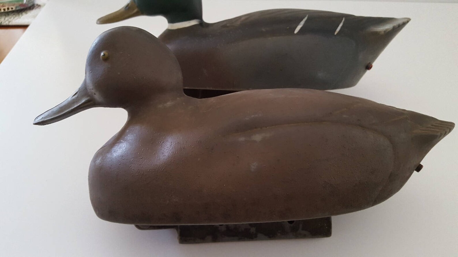 Vintage Pair of Plasti-duk Inflatable Duck Decoys, One Mallard One Hen ...