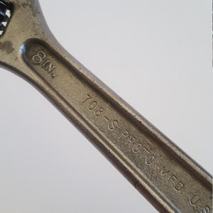 Vintage Circa 1960 Proto Tools 708-S Adjustable Wrench 8. Inch Forged ...