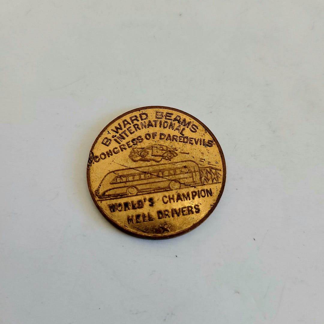 Vintage 1950s B. Ward Beam Helldrivers Good Luck Token - Etsy