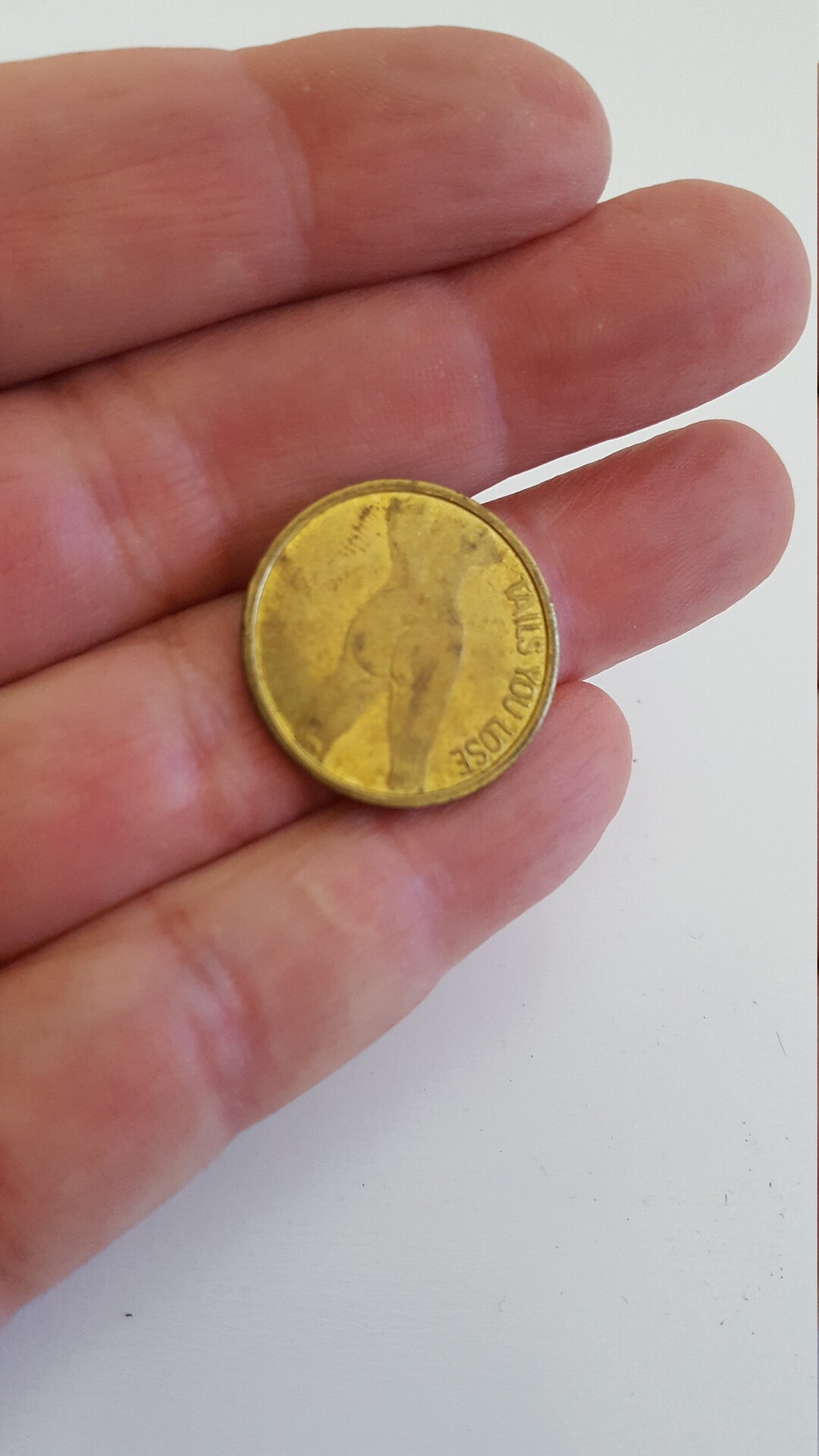 Vintage Heads I Win/tails You Lose Bar Game Coin, Topless on Heads Side ...