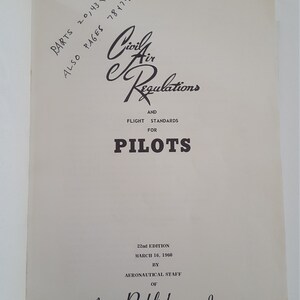 Vintage 1960 Aero Publications Civil Air Regulations and Flight ...