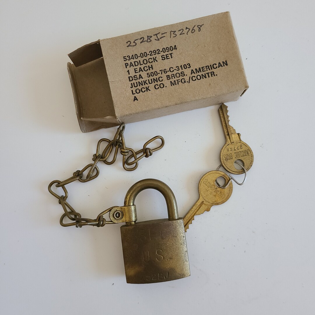 Vintage Solid Brass Medium Duty Padlock by American Junkunc Bros ...