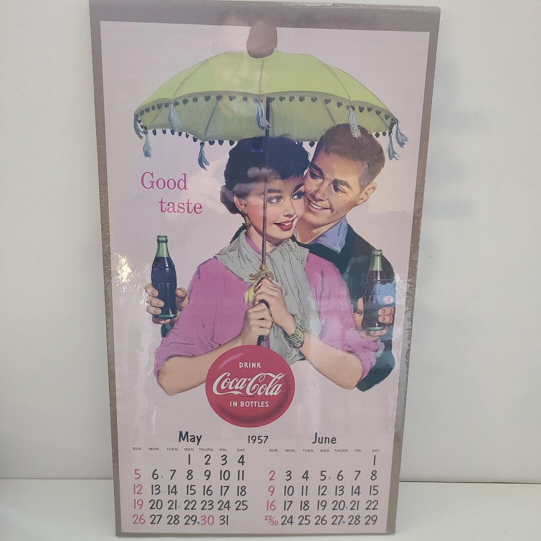 Vintage 1957 Coca-cola Pin-up Calendar: May/june Double Month - Etsy