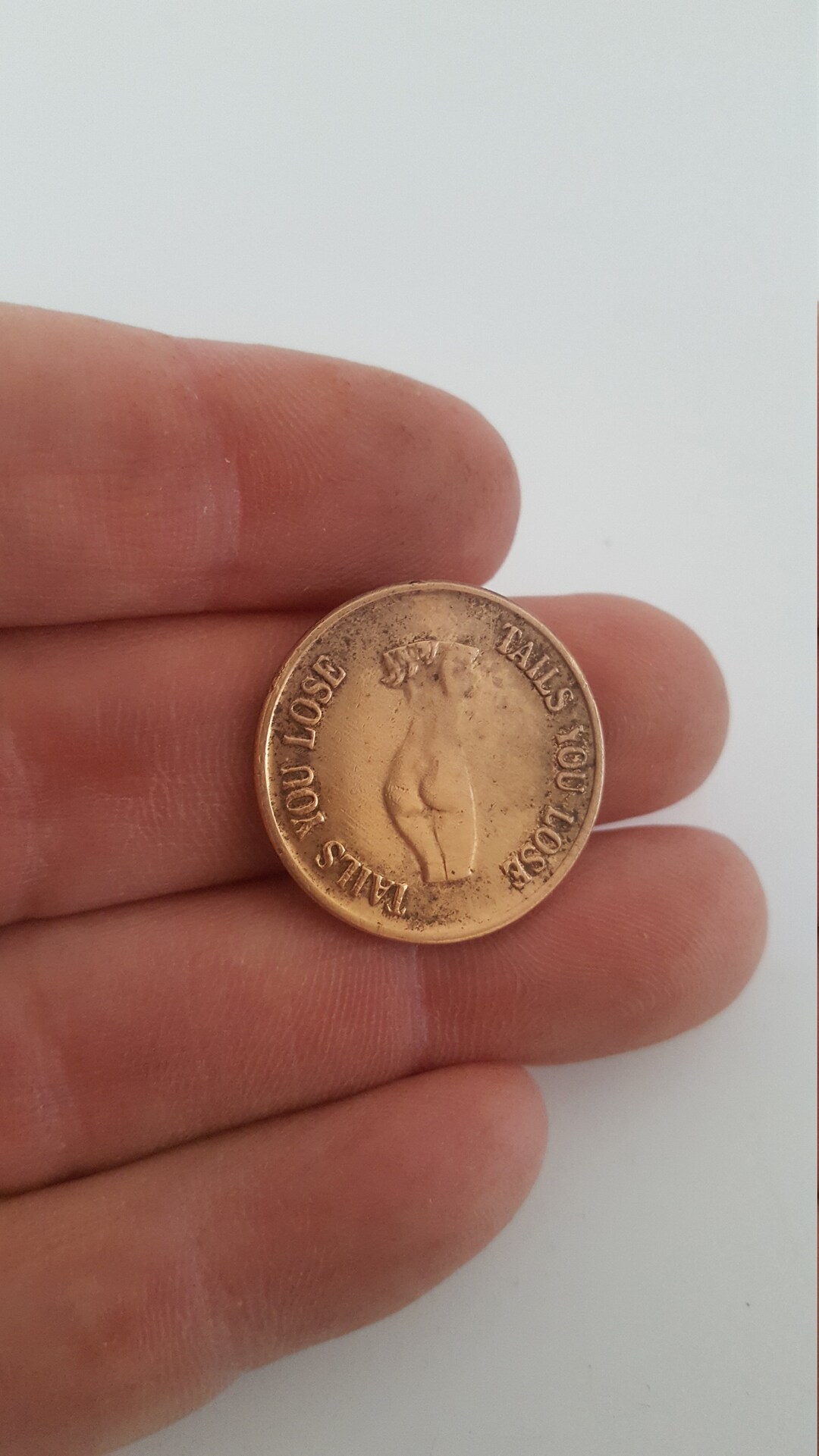 Vintage Heads I Win Tails You Lose Bar Game Coin, Topless on Heads Side ...