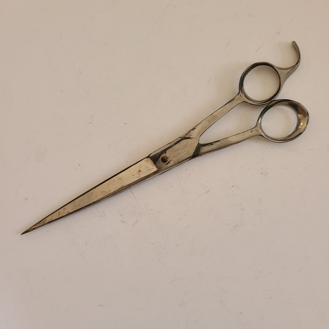 Vintage Clauss Barber Scissors 8" With 3 1/2" Cut, Miller Hardware, Barberton Dates to 1950's ...