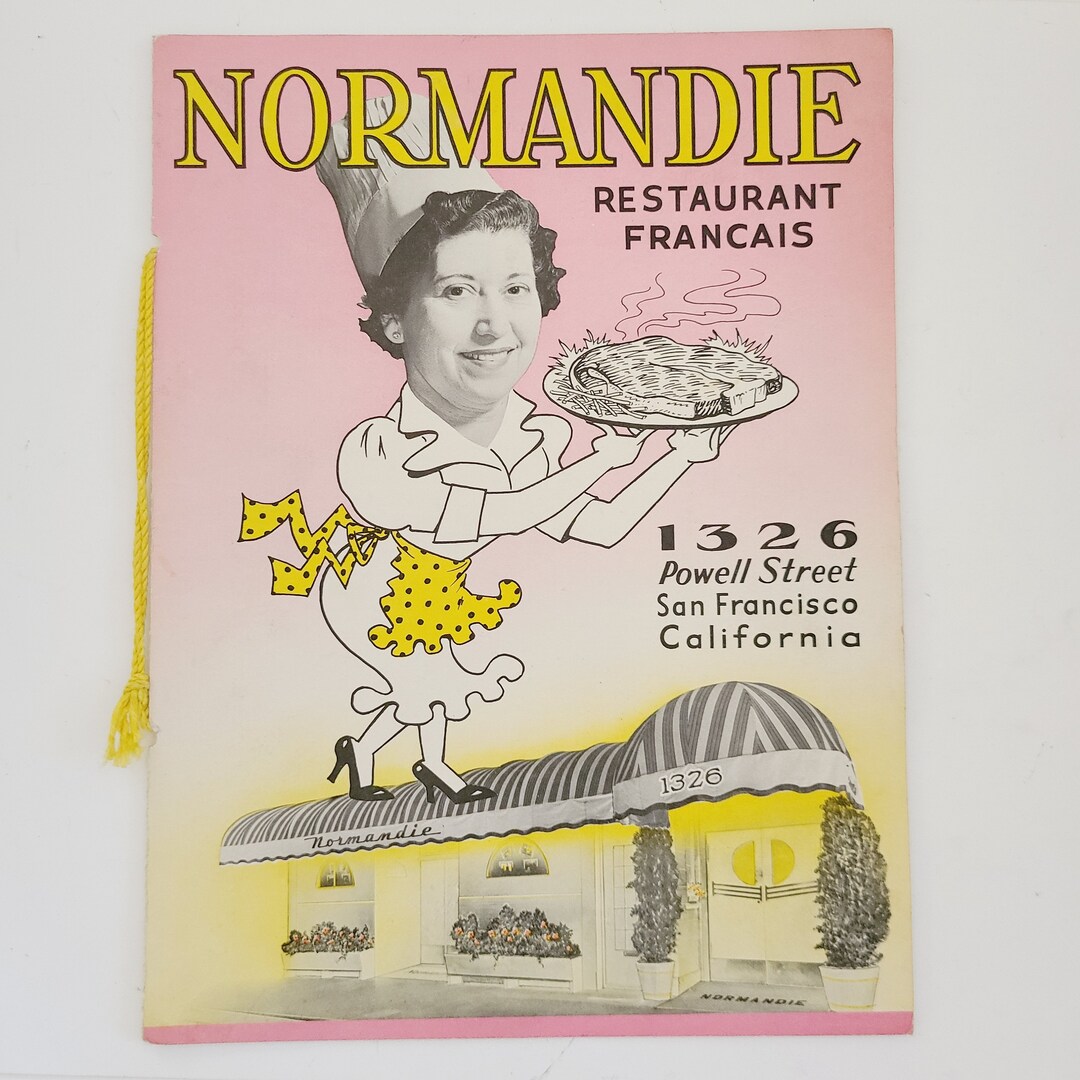 1950s Normandie Restaurant Francais Menu: San Francisco French Cuisine ...