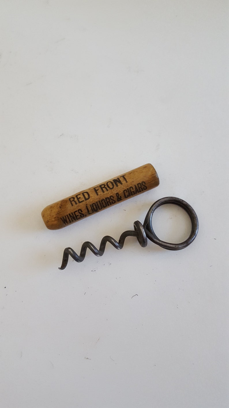 Antique Wm Clough Advertising Corkscrew: Red Front Wines, Waterloo Iowa ...