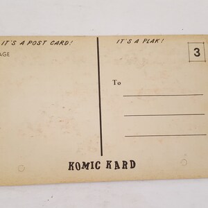 Vintage Circa 1960's "komic Kard It's a Post Card It's a Plak" Faux ...