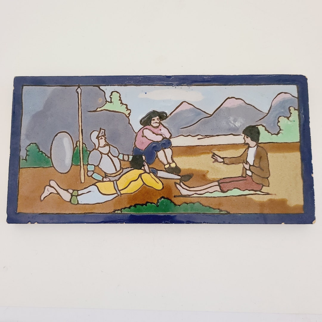 Vintage Mensaque Rodriguez Clay Tile: Don Quixote Storyteller, Seville ...