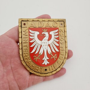 Vintage 1952 Beautiful Rally Car Badge, Winterfahrt Hessen Sponsored by ...