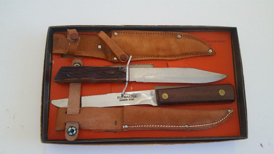 Vintage Utica Kutmaster Outdoorsman Knife Set: 1950s Hunting-fishing ...
