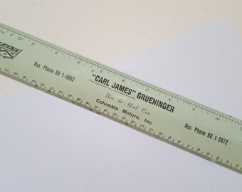 Vintage Metal Ruler - Etsy