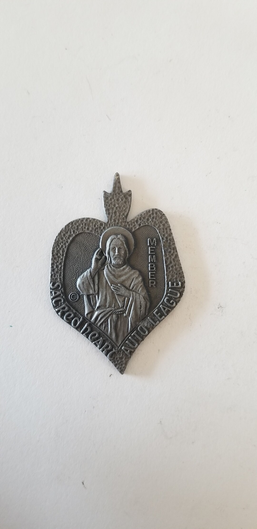 Vintage 1960's Sacred Heart Auto League Plaque, Catholic Car Club ...