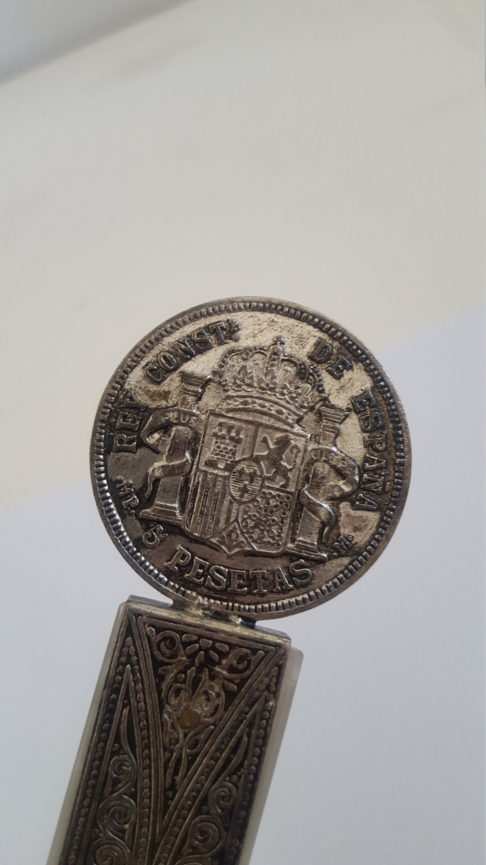 Vintage 1950s Souvenir Letter Opener: Spanish Coin & Plastic Blade - Etsy