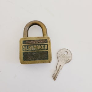 Vintage 1950's Slaymaker Solid Brass Padlock, Steel Shackle 1 Aluminum ...