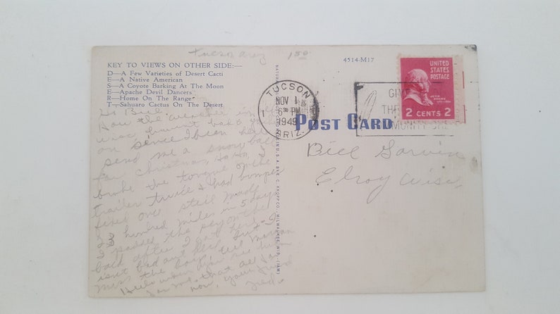 Vintage 1949 the Desert Linen Style Postcard by - Etsy