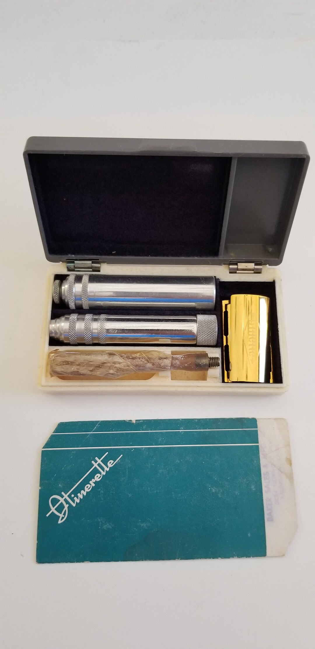 Vintage Itinerette Travel Shave Kit: 1940s-50s Gillette Gold Head, New ...