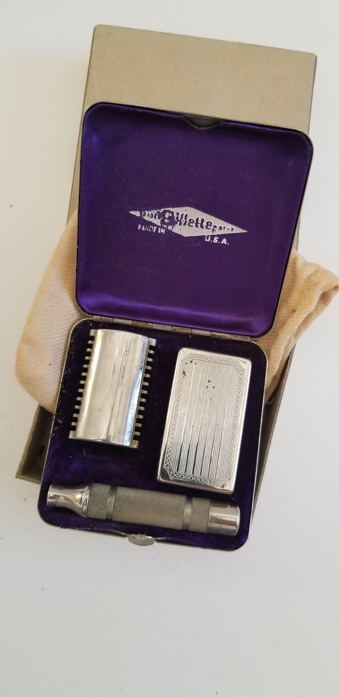 Antique Circa 1921-1929 Gillette tuckaway Nickel Plated Traveling Razor ...
