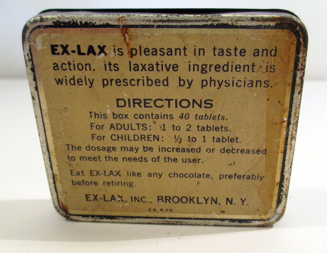 Vintage 1950's Medication Tin Ex Lax the Chocolated - Etsy