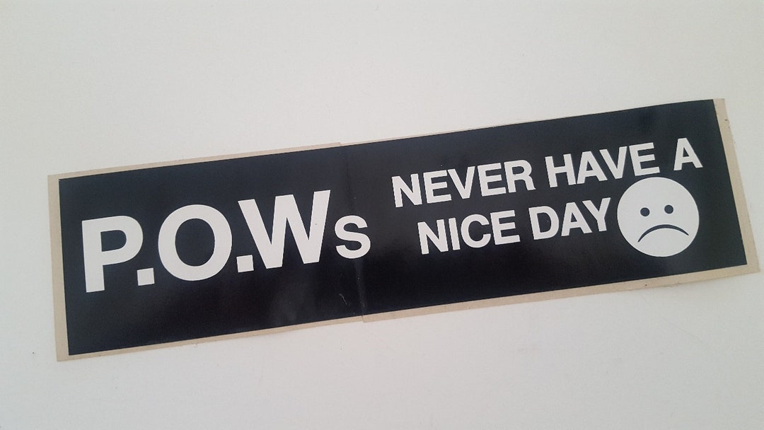 Vintage 1970's Vietnam War Era Bumper Sticker Pows - Etsy