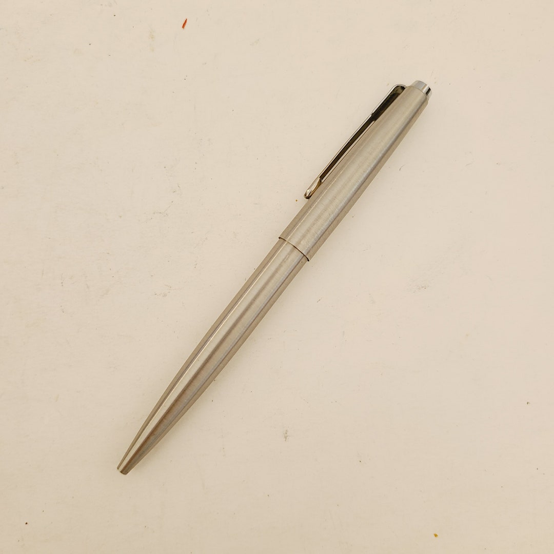 Vintage Circa 1979 No Date Code Parker Made in England Ballpoint Pen With Stainless Steel Finish ...