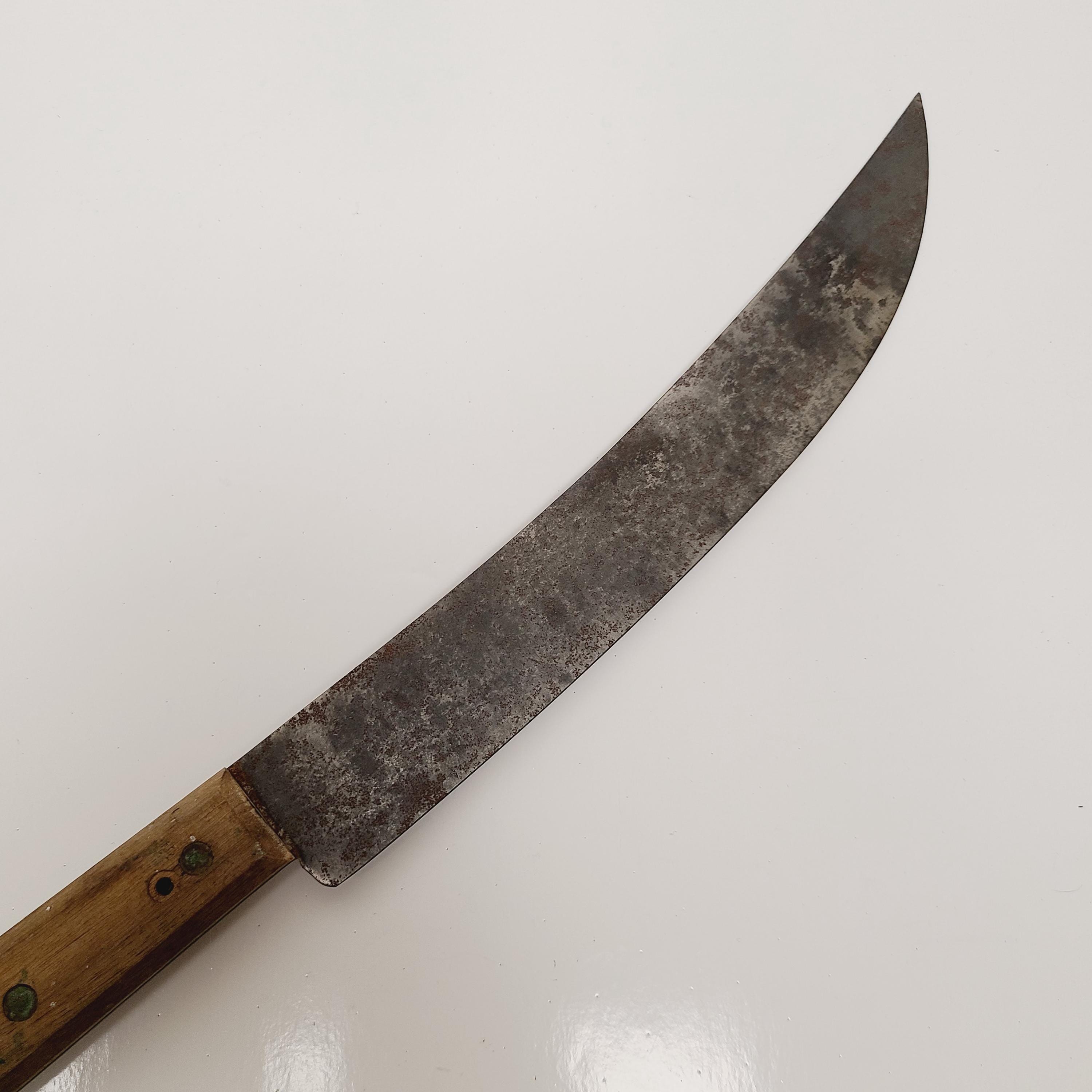 Vintage Circa 1960's Large Butcher Knife Scimitar Pattern by Unknown ...