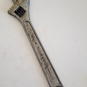 Vintage Circa 1960's Klein Tools 500-10 10" Adjustable Wrench Cleaned ...