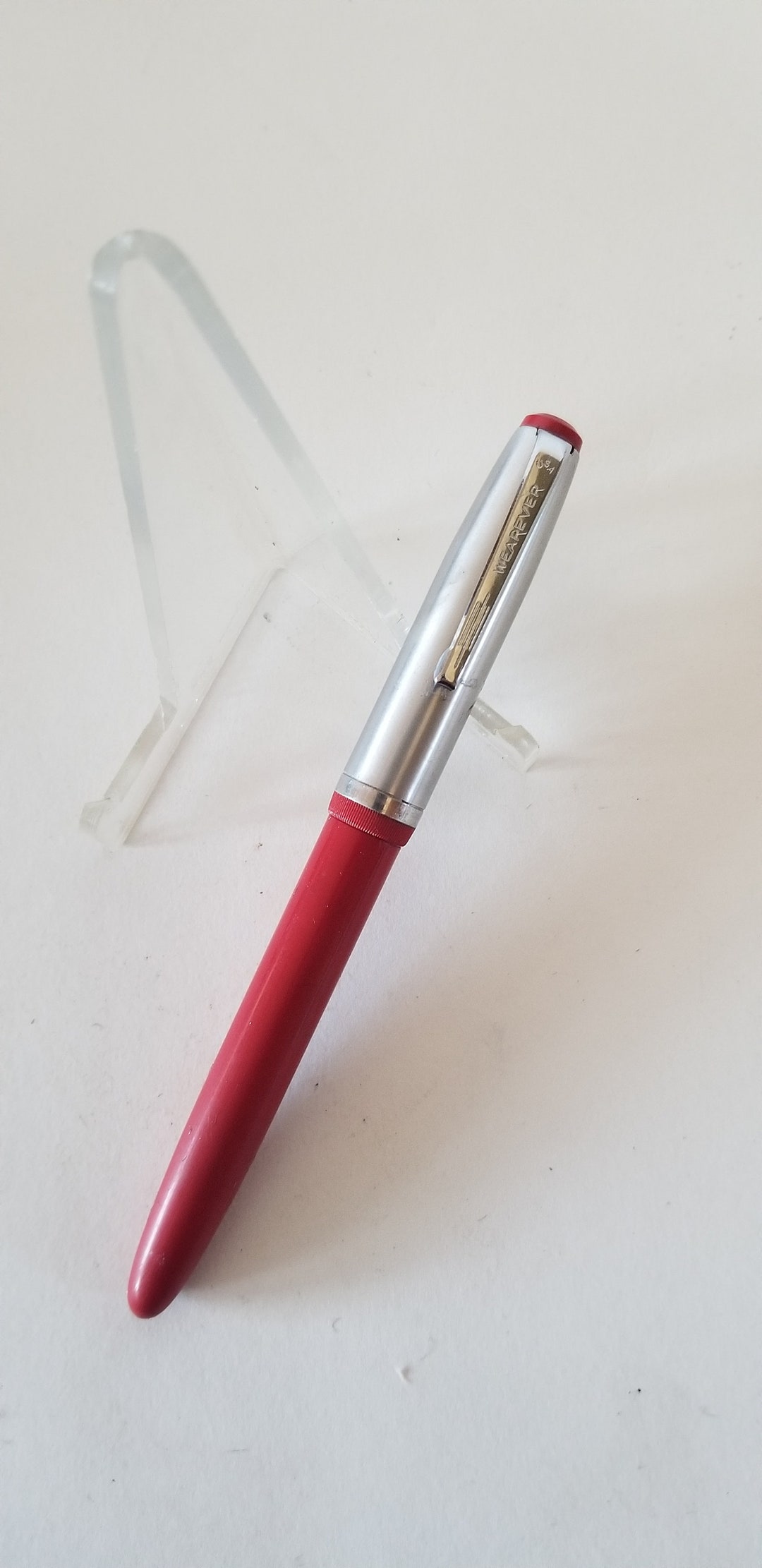Vintage 1960s Wearever Fountain Pen: Red & Aluminum - Etsy