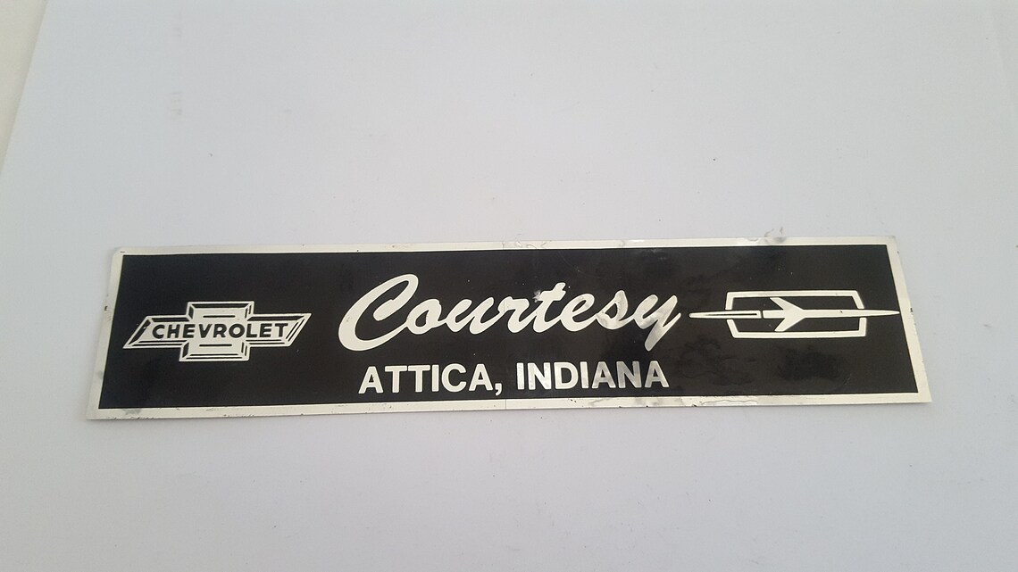 Vintage late 70's Car Dealership sticker Courtesy Chevy | Etsy