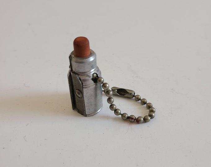 Vintage Keychain Pencil Sharpener, Machined Aluminum With Eraser Made ...