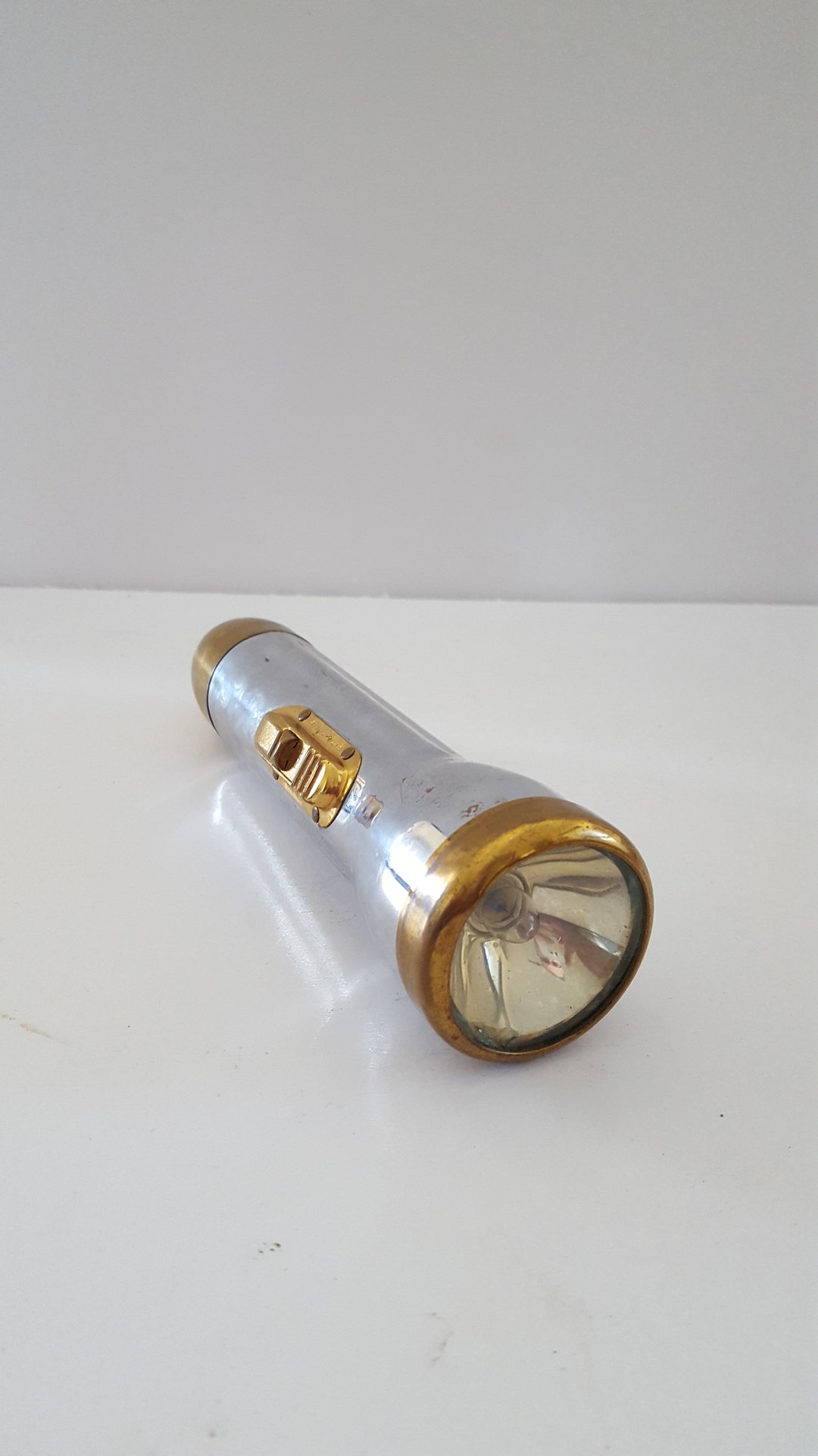 Vintage Circa Late 1930's Unmarked Flashlight "bullet" Shaped Art Deco ...