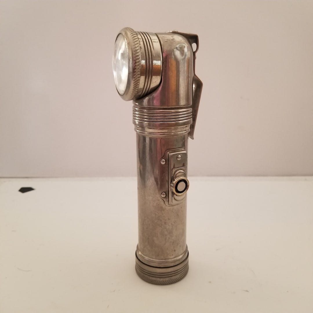 Vintage 1925 Eveready No.2694 Industrial Flashlight, Right Angle Nickel ...