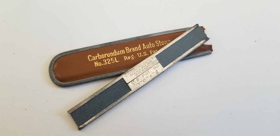 Vintage Carborundum Auto Stone No.325l With Leather Sleeve - Etsy