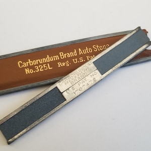 Vintage Carborundum Auto Stone No.325l With Leather Sleeve - Etsy