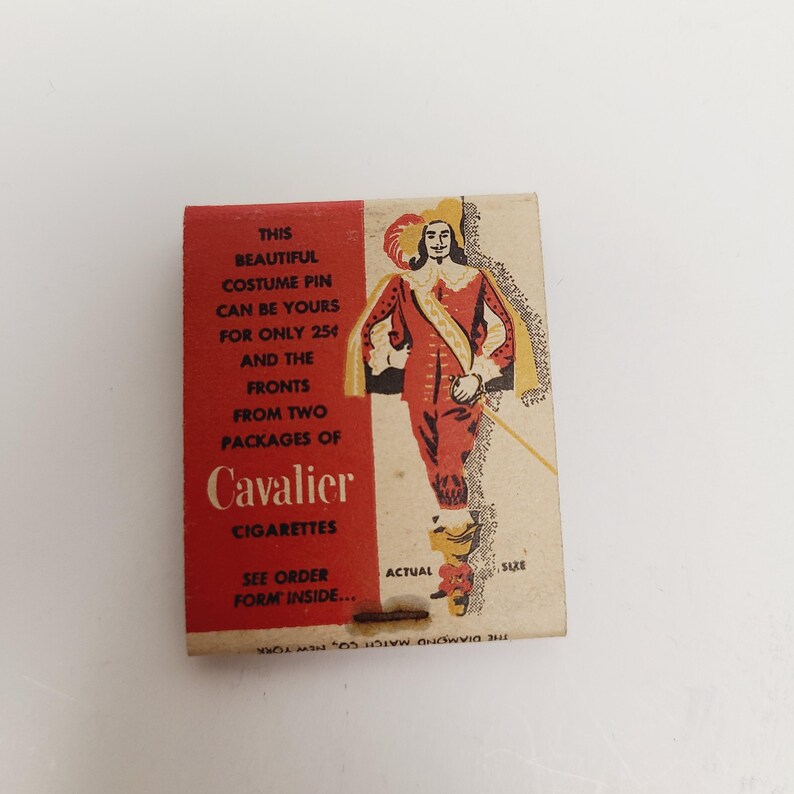 Vintage Circa 1950's Lot of 2 Advertising Matchbooks Cover, Cavalier ...