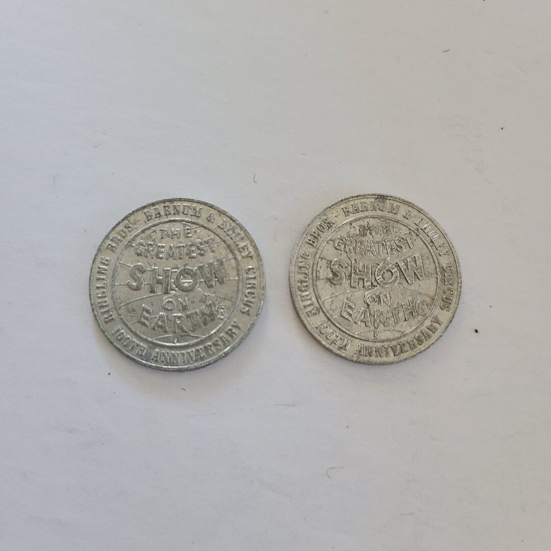 Vintage Pair of Aluminum Souvenir Tokens From Ringling Bros. Barnum ...