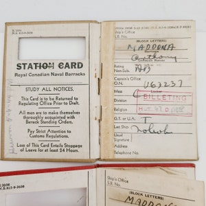 Vintage WWII Ephemera From a Royal Canadian Navy Sailor, Barracks ...