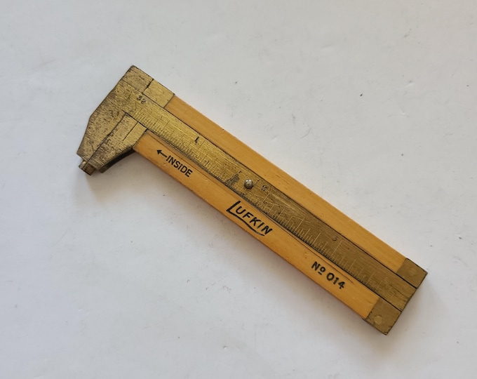 Vintage 1960's Lufkin Rule Co No.014 Boxwood and Brass 4 Inch Ruler ...