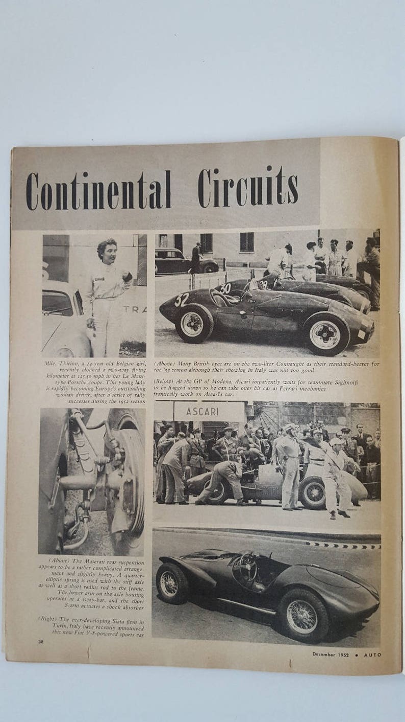 Vintage December 1952 Auto Speed and Sport Magazine Volume 1 - Etsy