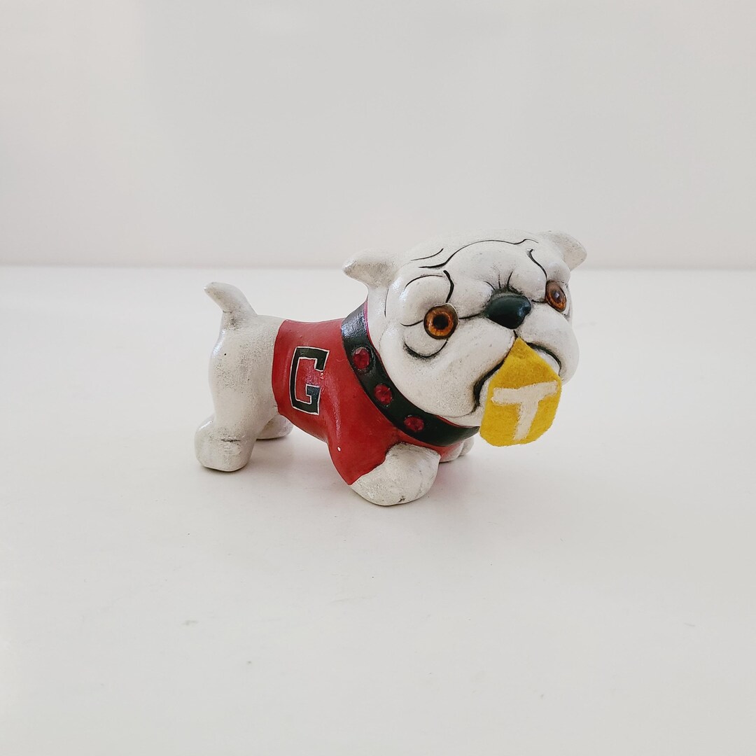 Vintage 1960's Bisque University of Georgia Bulldog UGA Statue, Hand ...